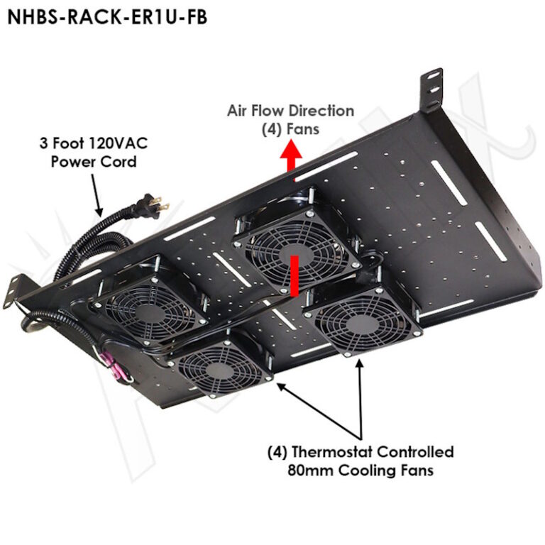 Altelix Rack Mount Fan Tray with Four Thermostat Controlled Cooling ...