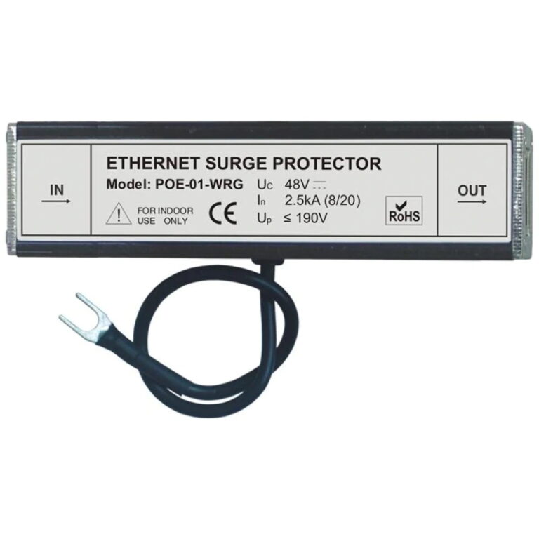 ROBOfiber POE-01-WRG - Full 8 pin Cat6 RJ45 Ethernet surge protector ...