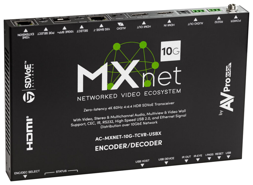 AVPro Edge AC-MXNET-10G-TCVR-USBX - MXNet 10G Transceiver Encoder/Decoder Unit - Future Ready ...